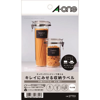 特長●インクジェットプリンタで印刷した文字やイラストが水に濡れても滲まず、キッチンやランドリーでご使用いただけます。●筆記具を選ばず手書きでもご使用いただけます。●豊富なテンプレートで自分だけの収納ラベルが簡単に作成できます。用途●各種収納...
