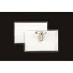 特長●安全ピンとクリップの両用タイプ名刺型名札です。●落下防止カバー付です。●横から出し入れできます。仕様●色：透明●中紙：縦56×横91mm●外寸：縦63×横95mm●1箱入数：50枚仕様2●タッグ式名札●業務用パック●名刺型ソフト名札●...