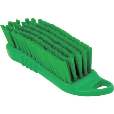 特長●握りやすい形状のハンドブラシです。●三角柱の独自毛材を使用しています。仕様●色：緑●縦(mm)：190●横(mm)：50●厚さ(mm)：50●耐熱温度(℃)：120●毛質：ハード●線径(mm)：0.6仕様2●HACCP対応清掃用品材質...