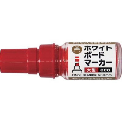 特長●手のひらで包み込むように持てば垂直のボードでも安定した筆記が可能。●本体総重量の73％に再生ガラスを使用した環境配慮型の製品です。用途●ホワイトボードへの書き込み、グラレコ用に。仕様●色：赤●タイプ：ホワイトボード用マーカー●芯径(m...