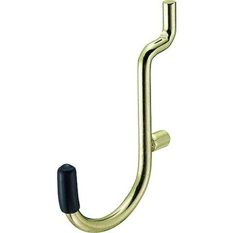 【商品詳細】●パンチングボード用フックです。●工具の収納・分類に。●キャップ色：黒●縦(mm)：52●色：ゴールド●長さ(mm)：52●品名：フックB　ゴールド　キャップ黒●幅(mm)：45（34）●耐荷重(kg)：1●ねじ穴径(mm)：5...
