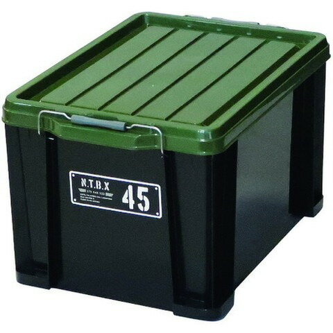 【商品詳細】●スタッキングでき便利です。●フタに15cmまでの目盛り付です。●部品やねじ、釘などの小物収納に。●容量(L)：43●色：ブラックグリーン●外形寸法(mm)間口：379●外形寸法(mm)奥行：545●外形寸法(mm)高さ：322...