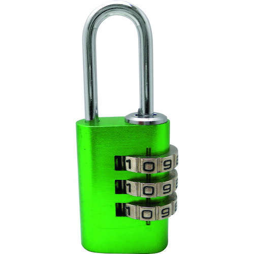 特長●解錠番号を自由に設定できます。●アルミ製のボディなので軽いです。●お好みの色を選べます。●カギを持ち歩く必要がありません。用途●バッグや家具、ポストやロッカーに。仕様●色：グリーン●付属鍵本数(本)：0●キー番号：番号可変式●幅(mm...