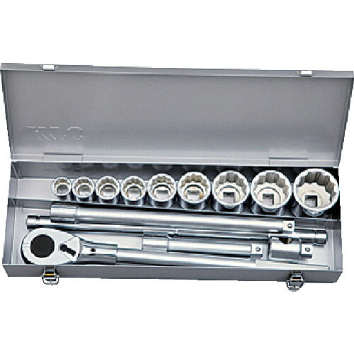 特長●使用頻度の高いサイズのソケットと駆動工具のセットです。●メタルケース（B4110-MA）付です。用途●大型車、建機、工場設備の整備仕様●差込角(mm)：19.0●ソケット内容(mm)：24、27、30、32、36、41、46、50、5...