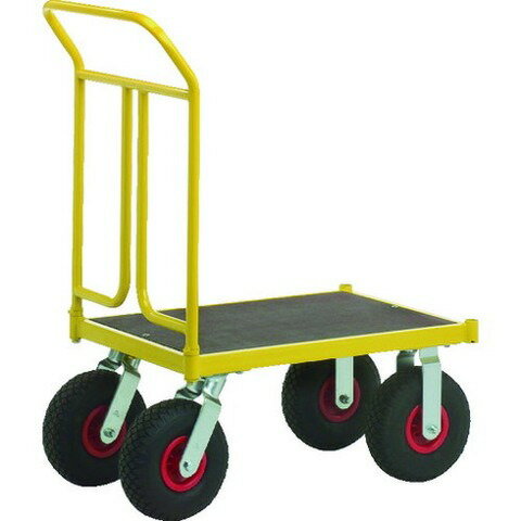 【商品詳細】●空気入り車輪採用のため、多少の悪路を走行可能です。●400kgまでの重量物を搬送可能です。●均等荷重(kg)：400●長さ(mm)：750●幅(mm)：500●高さ(mm)：320●ハンドル高さ(mm)：1020●キャスター径...