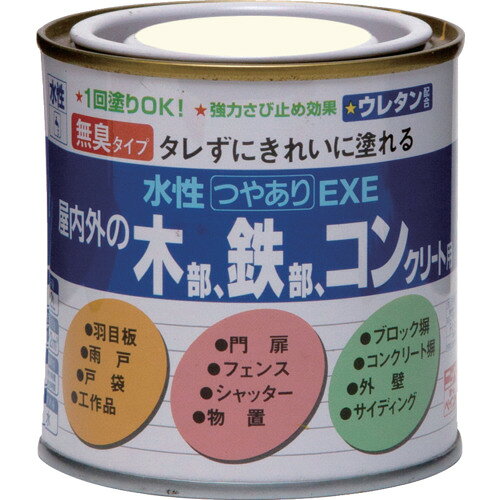 特長●タレずに塗れる、1回塗りの水性ツヤあり塗料です。●イヤな臭いのない無臭タイプの塗料です。●乾きが早く、乾くと日光や雨に強い塗膜となります。用途●屋内外の鉄部・木部・コンクリートなど、広い用途に使えます。仕様●色：ミルキーホワイト●容量...