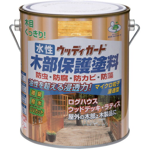 特長●マイクロ粒子浸透型の新しい微臭の水性木部保護塗料です。●木材の防虫・防腐・防かび・防藻効果に優れ、木材に浸透して内部から木の腐食を防ぎます。●耐候性に優れたマイクロ粒子浸透型顔料の採用で、木目がよりくっきりキレイな仕上がりになります。...