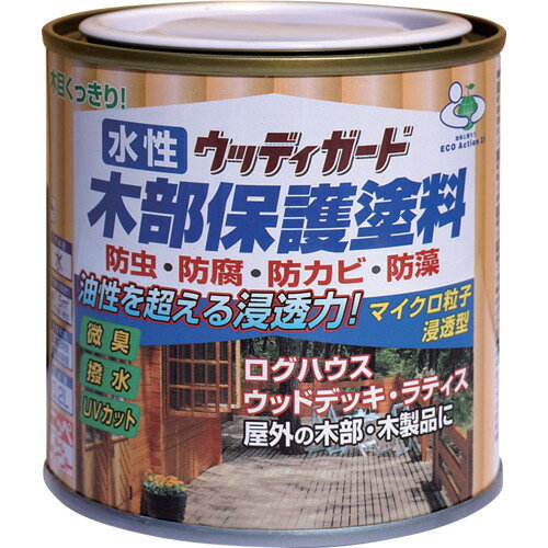 特長●マイクロ粒子浸透型の新しい微臭の水性木部保護塗料です。●木材の防虫・防腐・防かび・防藻効果に優れ、木材に浸透して内部から木の腐食を防ぎます。●耐候性に優れたマイクロ粒子浸透型顔料の採用で、木目がよりくっきりキレイな仕上がりになります。...
