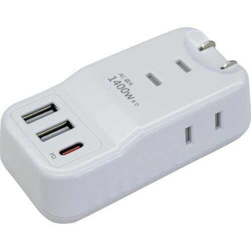 特長●パワーデリバリー20W対応で高速充電できます。仕様●コンセント数：3●色：白●幅(mm)：46●奥行(mm)：28●高さ(mm)：86●ポート数：6●USBポート：TypeA×2、TypeC×1仕様2●USB-Cポート×1PD20WU...