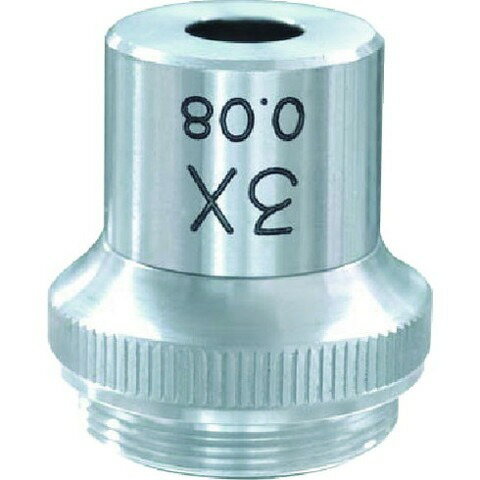 【商品詳細】●工作顕微鏡用の対物レンズです。●倍率：3●焦点距離(mm)：38.6●作動距離(mm)：34.0●N.A.：0.08●分離能(μm)：3.81●取付ねじ：36山／インチφ20.32（JIS B 7141）JANコード 4989...