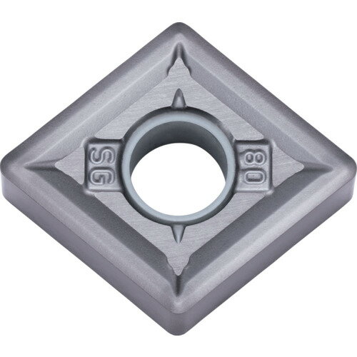 ●耐熱性に優れた超硬母材と新コーティング「MEGACOAT TOUGH」を採用しています。●ステンレス鋼の連続仕上げ加工〜軽断続加工の第一推奨材種です。●被削材:ステンレス鋼、超耐熱合金。●チップ形状：ひし形80°●厚さS(mm)：4.76...