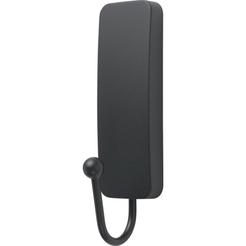 ●簡単にはがせ、多くの材質の壁面（平滑面）に対応します。（壁紙や凹凸面には使用できません。)●壁面を傷めません。●軽めのバックを掛けたたり、カーテンふさ掛けとしても使えます。●落ち着いたマットブラック色です。●平面壁への収納、一時置きに。●...