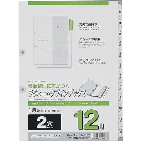 【商品詳細】●見出し部分はラミネート加工、丈夫で長持ちします。●見出し部分には油性ペンで記入できます。●数字入りです(1〜31)。●穴切れ防止補強シール付です。●タイプ：A4タテ型2穴●セット内容：31枚31山1組●縦(mm)：300●横(...