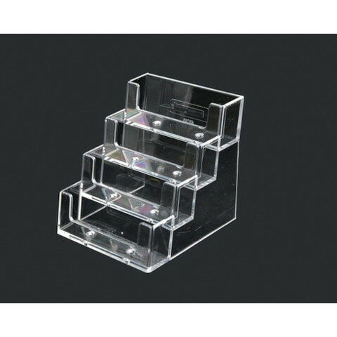 【商品詳細】●卓上用のパンフレットケースです。●色：透明●間口(mm)：100●奥行(mm)：110●高さ(mm)：92●段数(段)：4●対応紙サイズ：名刺ヨコ●カード収納部：幅×奥行(mm)：93×18●本体：幅×奥行×高さ(mm):98...
