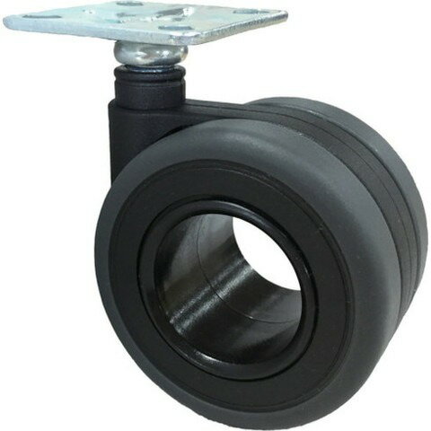 【商品詳細】●車輪中央部が空洞になっているデザイン性の高いキャスターです。●ほこりなどが溜まりにくい形状にもなっています。●シェルフ箪笥、ワイヤ家具、イス、デザインカートのホイールに使われます。●許容荷重(daN)：39.2●許容荷重(kg...