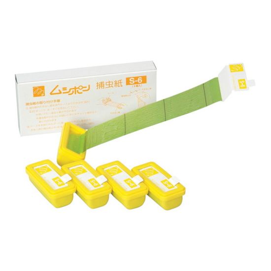 【商品スペック】■特長・未使用状態で3年、使用状態で1年、粘着力が落ちません。・最大捕獲数2万匹の優れた捕獲力があります。・保持力が低下せず、液ダレしないムシポン専用強力のりを使用しています。・S-6とAS-6は同等品です。■用途・スーパー...