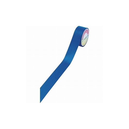 【商品スペック】■特長・塩化ビニール製のテープは柔軟性に優れ、フラットな床面であればどのような床材にも馴染みます。■用途・屋内用。・床や通路の区画、境界に。・屋内スポーツ競技のラインに。■仕様・色：青・幅(mm)：50・長さ(m)：20・厚...