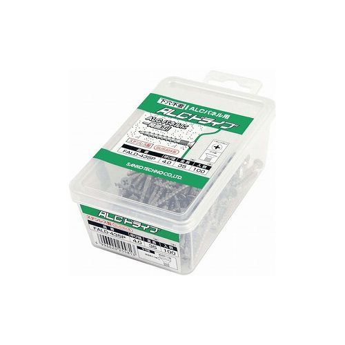 【商品スペック】■特長・穿孔、タップ、取り付けを一工程で行います。・ピッチが広い特殊ねじ山の採用で、ALCパネルにスムーズな施工ができ、安定した保持力を発揮します。■用途・ALCパネル用に。・配線・配管サドル留めに。・内装下地材取付けに。・...