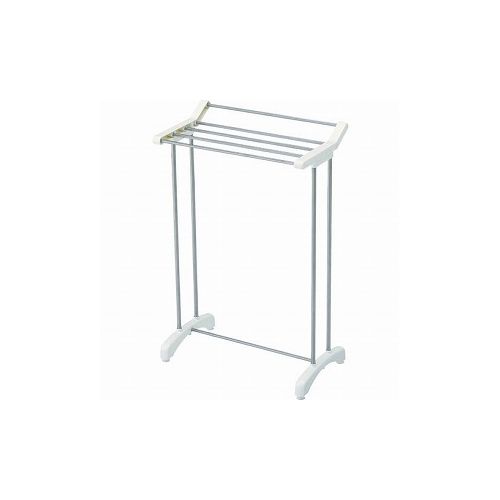 【商品スペック】■特長・限られたスペースでも置けるので部屋干しに最適です。・フェイスタオルが5枚干せます。■用途■仕様・耐荷重(kg)：5.0・幅(mm)：405・奥行(mm)：232・高さ(mm)：600・色：ホワイト・外形寸法(mm)高...