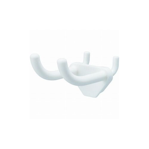 【商品スペック】■特長・パンチングボード用フックです。■用途・工具の収納・分類に。・壁面の有効利用に。■仕様・色：白・品名：樹脂2連フック白・幅(mm)：35・長さ(mm)：49・縦(mm)：32・耐荷重(kg)：0.5■仕様2・パンチング...