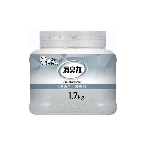 【商品スペック】■特長・約半年間も消臭効果が持続します。・確かな効果で約20年も支持され続けるロングセラーです。■用途・応接室・会議室に。・室内用■仕様・香り：無香料・容量(kg)：1.7・品名：G消臭力　本体　1．7kg　無香料・内容量(...