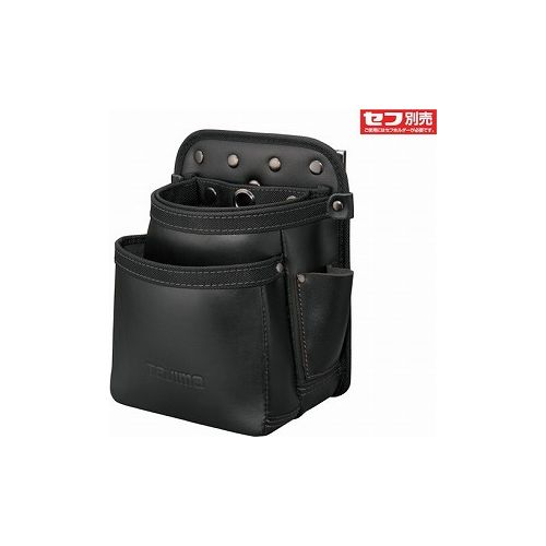 【商品スペック】■特長・堅牢でしなやかな上質レザーを厳選・摩耗/変形に強いパイピング構造・幅広い職人さんに適したスタンダード形状・ベルトからの浮きを防止するサイドクリップ装備■用途・工具収納用■仕様・形状：腰袋　2段中・色：黒・幅(mm)：...