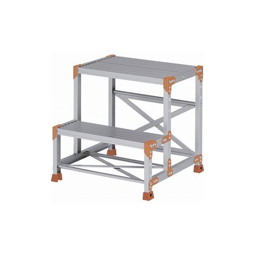 【商品スペック】■特長・144種類の豊富なラインナップを揃え現場ニーズに応える作業用踏台です。・表面処理が高級感のあるオールアルマイト仕上げです。■用途・工場・倉庫などでの作業用、高所作業用に。■仕様・最大使用質量(kg)：150・天板高さ...