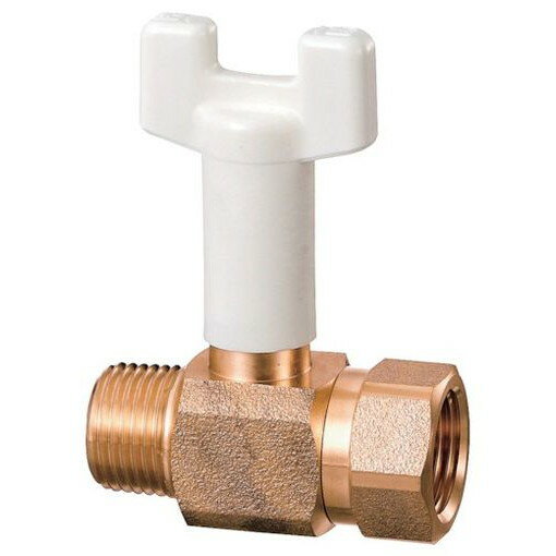 【商品スペック】特長●青銅製のボールバルブです。●埋設配管にも使用できます。●ワンタッチ着脱式ハンドルです。用途●冷温水・油・不凍液用。●エコキュートの配管に。仕様●呼び径A：20●呼び径B：R3/4 x Rc3/4●全長(mm)：61●高...