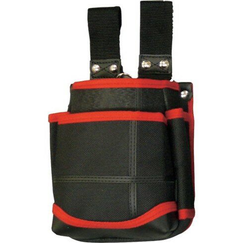 【商品スペック】特長●超軽量です。●五色展開でカラーコーディネートが楽しめます。●コンパクトな2段ポケットタイプです。●傾いても中身が落ちにくい首振り仕様になっています。用途●あらゆる職人の腰道具入れに。仕様●色：黒／赤●幅(mm)：180...