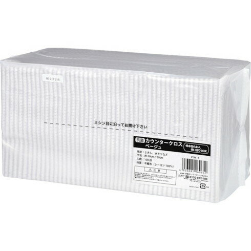 【商品スペック】特長●吸水性に優れたレーヨン100％素材のカウンタークロスです。●自然な風合いがカフェに好評です。用途●カフェ・レストラン・キッチン・給湯室などのお掃除に。仕様●シートサイズ(mm)：600×300●色：ベージュ仕様2●レー...