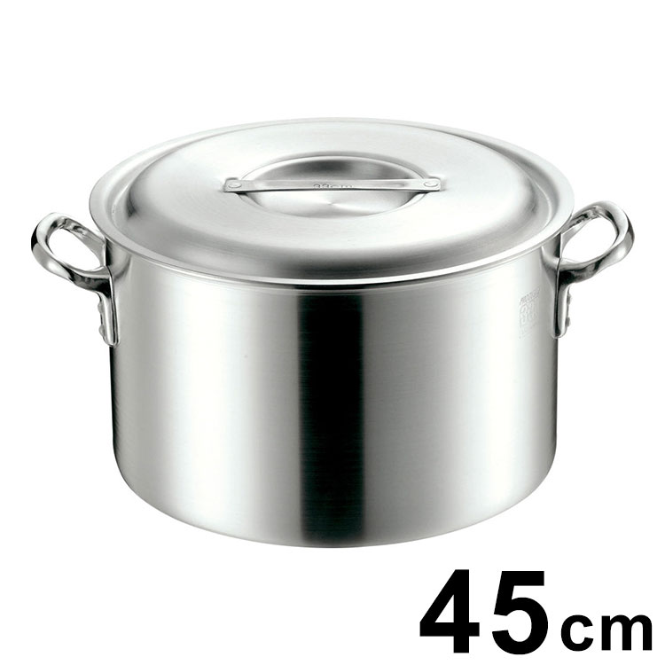 【商品説明】 ラッパ型で頑丈！厚口目盛付 【商品情報】 ■サイズ 内径450*深さ290mm底厚3.8mm満水容量：45.0L（1目盛：5L） ■材質 アルミ製 ■生産国 中国【送料について】北海道、沖縄、離島は送料を頂きます。LINK24...