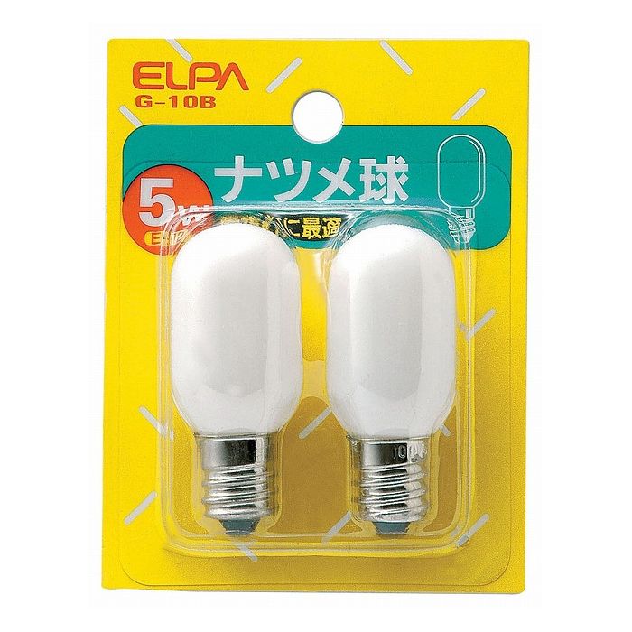 【商品詳細】定格電圧：100V定格消費電力：5W寿命：約3,000時間本体サイズ：全長48×バルブ径20(mm)口金：E12入数：2個カラー：ホワイト保安用・常夜灯・表示灯に適しています。小形・低ワットで長寿命設計の電球。【送料について】北...