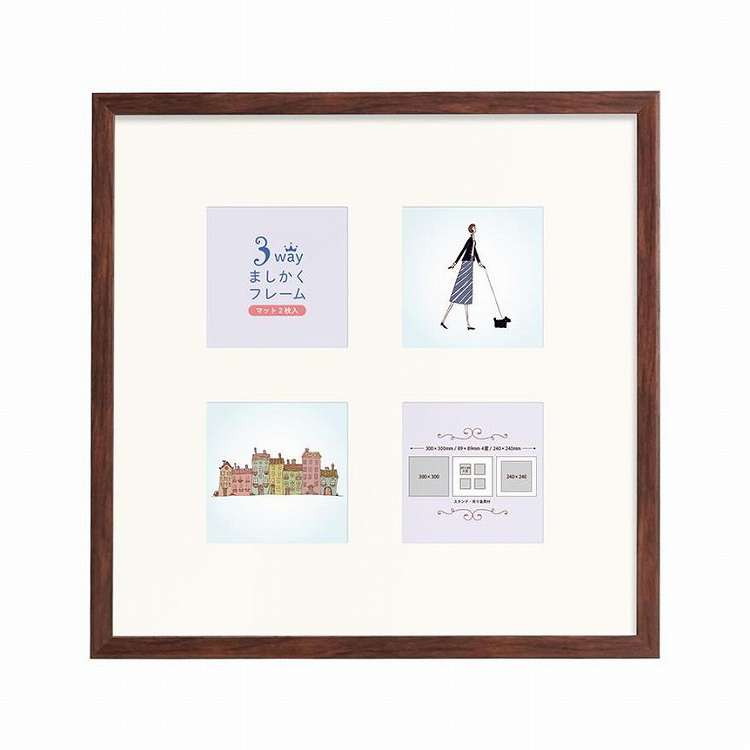 【商品説明】正方形がかわいい、軽くてシンプルなフォトフレームができました。マットを外すと300×300mmが収まります。生産国:ベトナム素材・材質:本体:樹脂製、面材:樹脂商品サイズ:外寸:317×317×15mm、内寸:300×300mm...