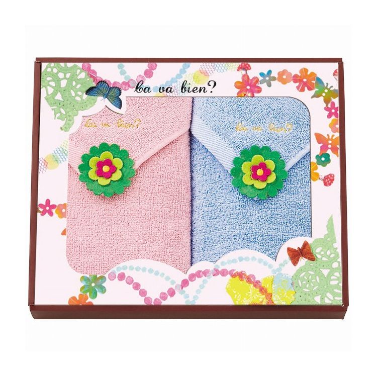 【商品特徴】ホッとやすらぐキュートなデザイン。やわらかな風合いのタオルです。【製造者】apide【箱サイズ（cm）】30×25×5cm【現品サイズ・内容】34×80cmフェイスタオル2枚・綿100％・［中国製］【製造生産地】中国※メーカーの...