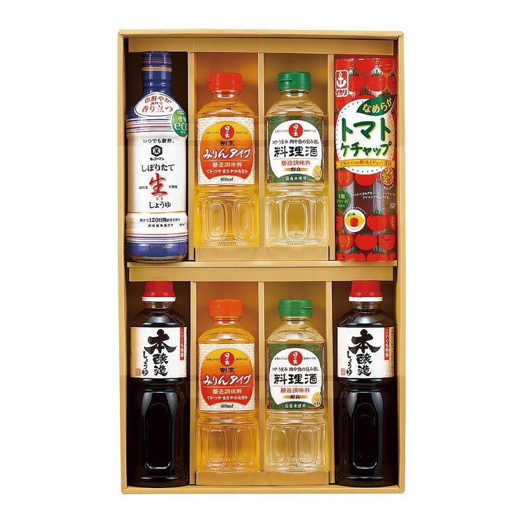 【商品説明】毎日重宝する食卓の必需品。原材料表記キッコーマンしぼりたて生：脱脂加工大豆(大豆（アメリカ又はカナダ（5％未満）（分別生産流通管理済み））、小麦、食塩/アルコール・サンビシ本醸造：脱脂加工大豆（インド製造）、食塩、小麦、ぶどう糖...