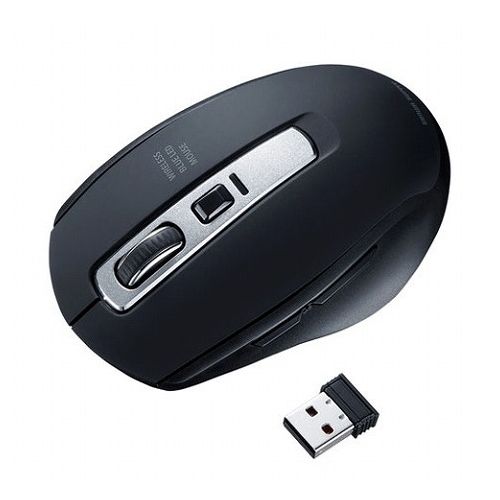 【商品特長】●手のひらにフィットするワイヤレスブルーLEDマウスです。●進むボタンより戻るボタンを大きくしており戻るボタンが押しやすいデザインです。●左右クリック、サイドボタン、カウント切替えボタンに静音スイッチを採用しています。●赤色の光...