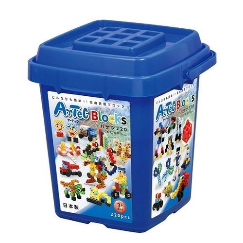 【商品特長】ブロックバケツ220【ビビット】【仕様】サイズ:ブロック基本四角:W20×H20×D20mm、ハーフA:W20×H20×D10mm、ハーフB:W20×H20×D10mm、三角A:W20×H20×D20mm、丸:φ20mm、回転軸...