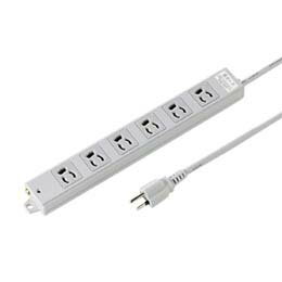 雷ガード内蔵　3P抜け止めマグネット・6個口　3m。[特徴]特長↓●雷サージから機器を守る雷ガード内蔵です。↓　安全性を重視した温度ヒューズが内蔵されており、雷ガード作動ランプで確認できます。↓●無鉛はんだを使用した環境対策商品です。↓●プ...