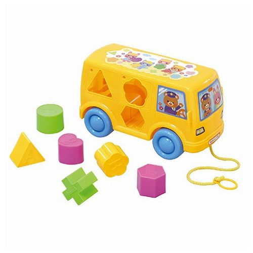 【商品説明】大きなバスをひっぱったりかたちあわせをしよう!【商品詳細】商品サイズ(単位mm):バス:210×120×105mm、ひも:約φ3×600mm、ブロック(1ピース):約40×40×40mmセット内容:バス×1、ブロック×6重量(g...