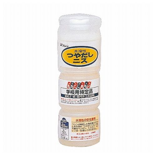【商品説明】より塗りやすく、被膜は強力になりました!無色透明で美しいつやが出ます。うすめる時は、水溶性ニス専用のうすめ液をお使いください。水彩えのぐ、ポスターカラーなどの水性えのぐの上から塗っても色はにじみません。ハケや用具、水で洗えます。...