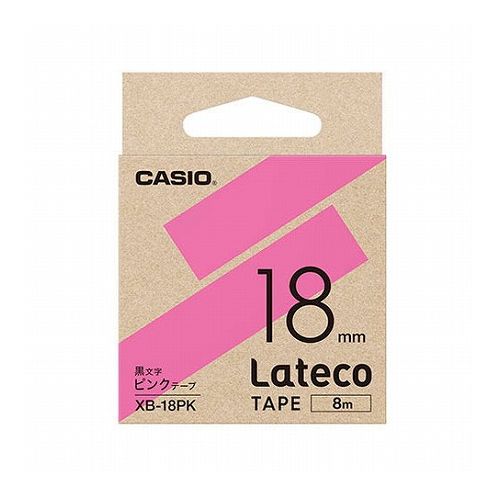 lateco詰め替え用テープ 18mm幅(テープ長8m)●ピンクに黒文字●18mm●発色層をラミネートした新開発のテープ。●ラミネートフィルムにより、擦れ、汚れなどに対する耐久性に優れています。●テープ交換:テープは詰め替え方式を採用。専用...
