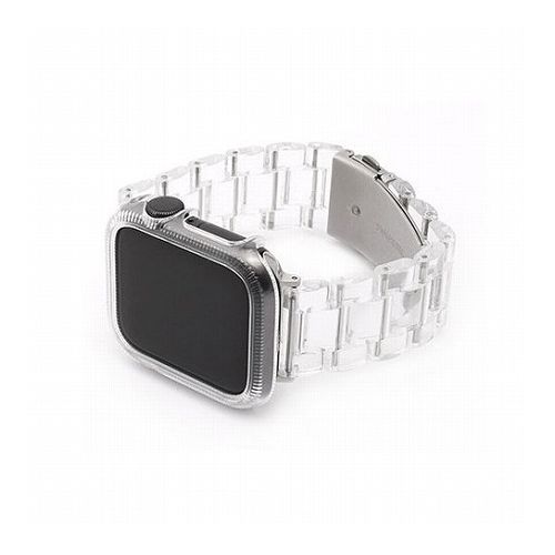 透明度の高い素材を使用したクリアカラーが爽やかなApple Watchバンドです。【商品説明】WEARPLANET(ウェアプラネット)の「保護ケース付きクリアチェーンバンド」は、透明度の高い素材を使用したクリアカラーが爽やかなApple W...