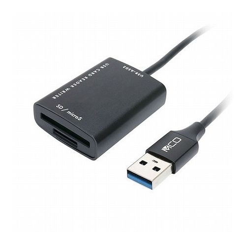 SDカードとmicroSDが同時に使える【商品説明】最大1TB対応のSDXC規格対応　USB3.2Gen1+UHS-1規格対応【商品詳細】本体サイズ:約幅34mm 奥行44mm 厚さ14mm(ケーブル除く)重量:約34gケーブル長:約70c...