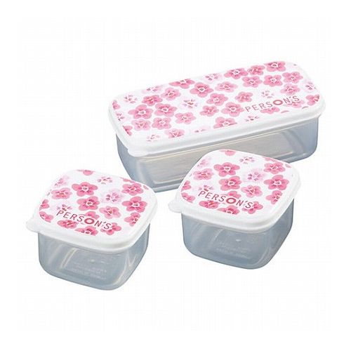 パーソンズフローラル シールウェア3pcs【商品説明】冷蔵庫内でも収納時でも、きれいに重なるので場所を取らずにスッキリ。容器の中が見えるので、とっても便利です。フタを外して電子レンジ・食器洗浄機使用可。【商品詳細】メーカー型番:FL-222...