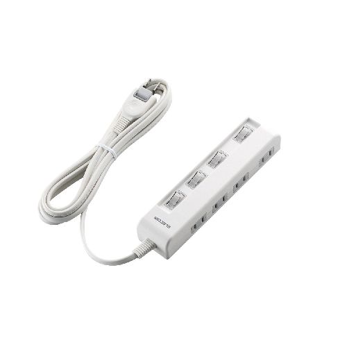 【説明】接続機器ごとにON/OFFでき、待機電力を個別に節約できる個別スイッチが付いた省エネタップです。タップに差し込んだケーブルの重みでタップが傾いたりすることがなく、卓上での使用に最適な横挿しタイプです。差込口には耐熱性に優れたユリア樹...