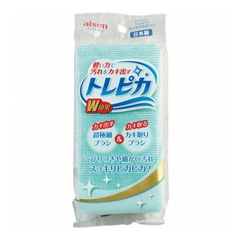 トレピカキッチンスポンジ○こびりつきや細かい汚れがスッキリピカピカ!○髪の毛より細かい0.045mm細かい溝まで入り込み汚れカキ出す。商品サイズ : 幅12cm×高6.5cm×奥行3.5cm素材 : ポリエステル、ナイロン、ポリウレタンフォ...