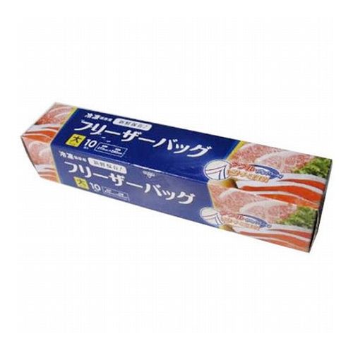 Wジッパー フリーザーバッグ (大) 10枚入○冷凍焼けを防止!○冷凍庫の整理に!○電子レンジ解答OK!商品サイズ(約) : ヨコ270×タテ280mm(ジッパー部より下)厚み : 0.06mmポリエチレン耐冷温度 : -30℃耐熱温度 :...