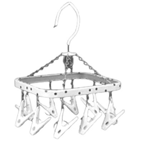 丈夫で長持ちスチール製。室内での小物干しに最適です。特長○室内での小物干しに最適です。仕様商品サイズ(約):W200×D150×H265mm商品重量(約):170g本体:塩ビ鋼板鎖:鋼線/亜鉛メッキ吊り手カバー:PVCピンチ:PP生産国:日...