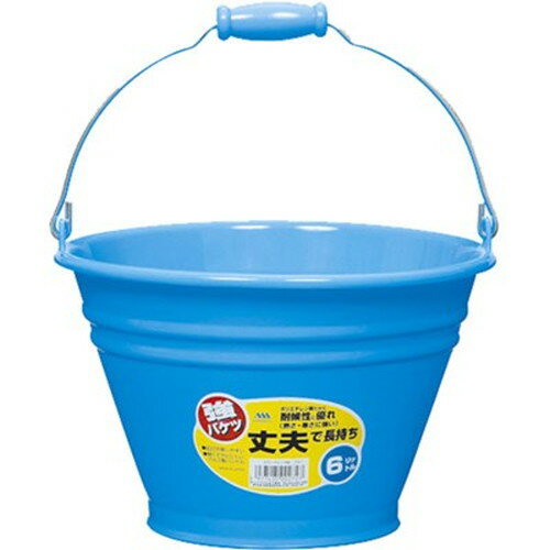 カラーバケツ6型BL特長○ポリエチレン製だから耐候性に優れ、丈夫で長持ち!○広口で使いやすい。○軽くてサビにくいアルミ製ハンドル。仕様商品サイズ(約):Φ290×H185mm容量:6L本体:PE(ポリエチレン)ハンドル:アルミ生産国:日本メ...