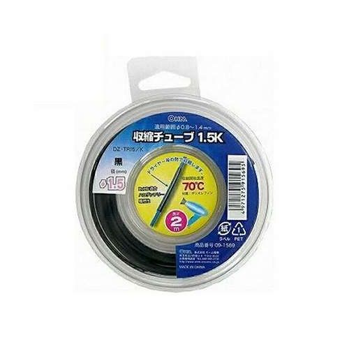 【商品詳細】・ケーブルやコネクタの接合部を絶縁、保護します。・ドライヤーなどの熱簡単に収縮できます。【仕様】・直径 : φ1.5mm　※適用範囲φ0.8〜1.4mm・長さ : 2m・収縮開始温度 : 70℃・材質 : ポリオレフィン・色 :...